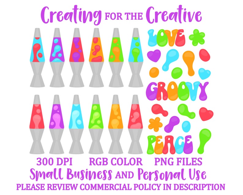 Lava Lamp Clipart Retro Hippie 70's Groovy Lava Lamps | Etsy