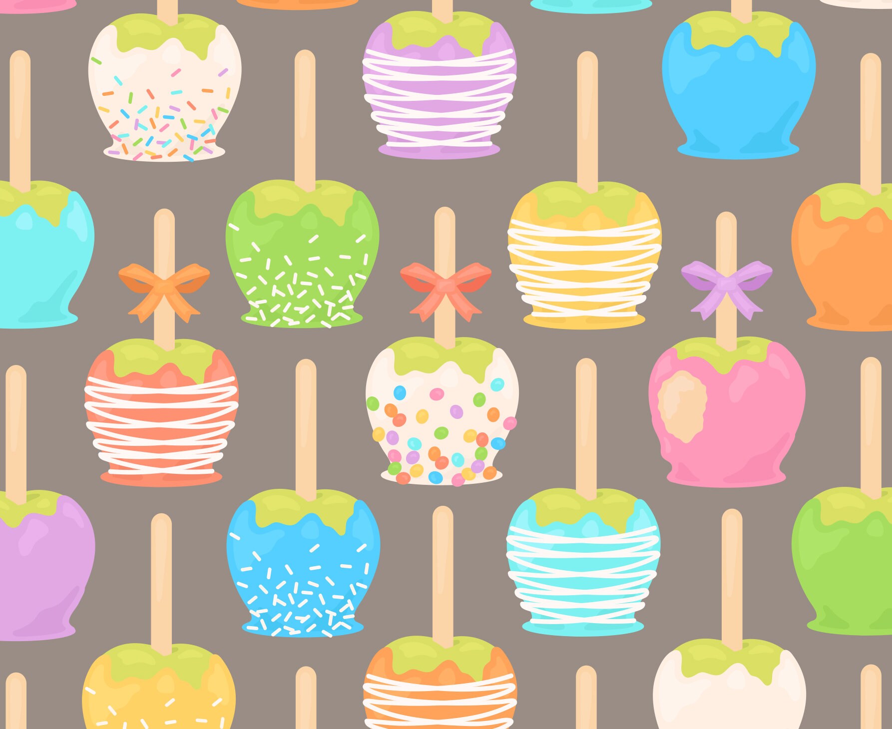Candy Apple Clipart, Rainbow Caramel Apples (PNG, Digital Download) - Etsy