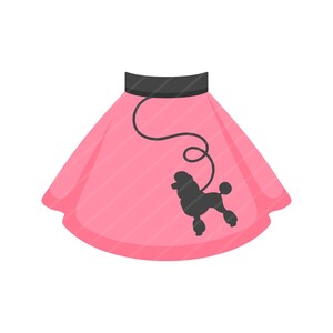 Sock Hop Clipart – 50s Retro Poodle Skirt, Jukebox, Record Player (SVG ...