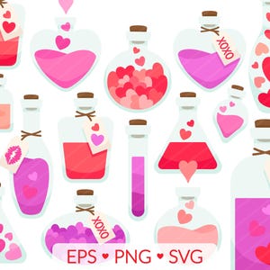 Love Potion Clipart - SVG, PNG, EPS Images - Valentine's Day Magic ...
