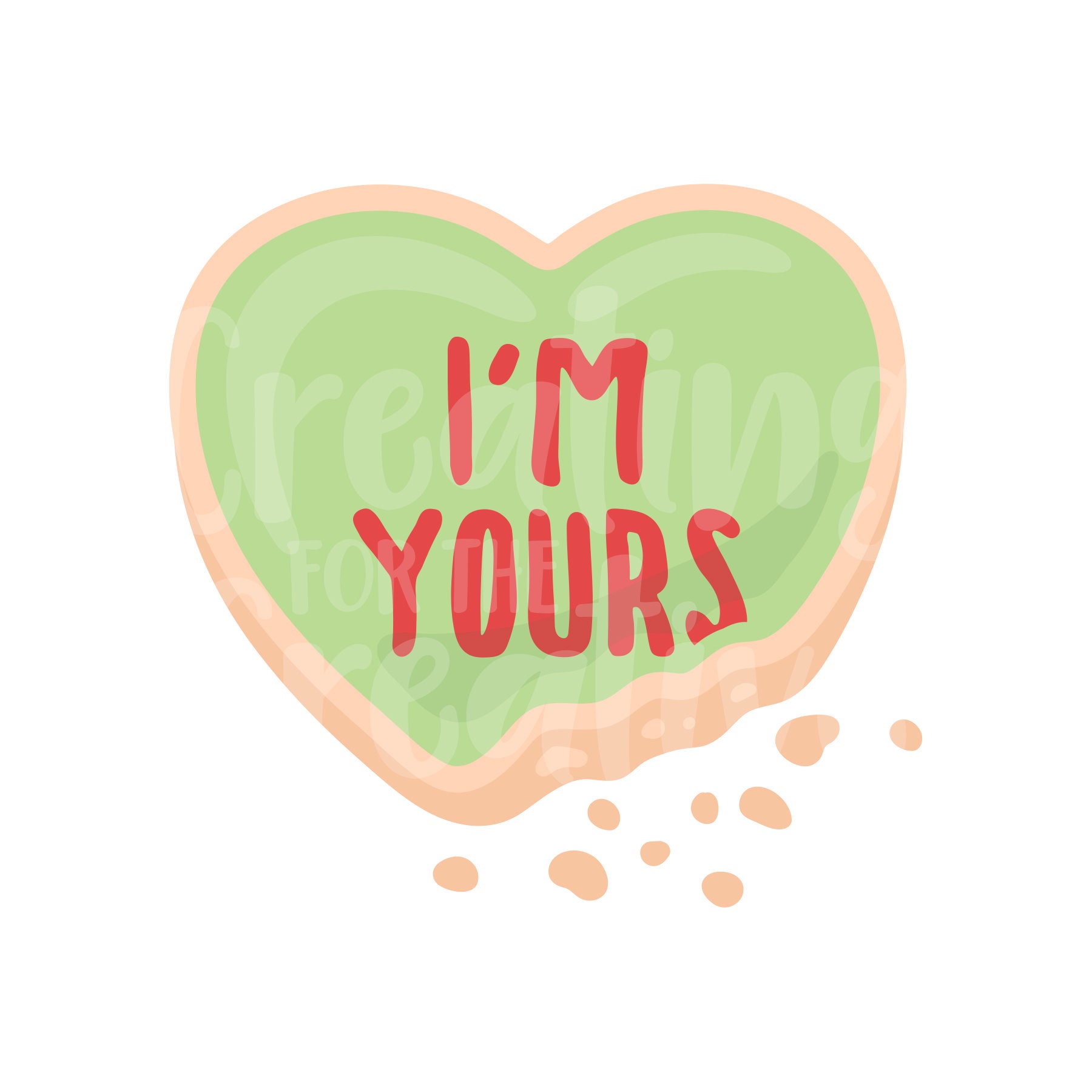 Conversation Heart Cookie Clipart Valentine's Day | Etsy