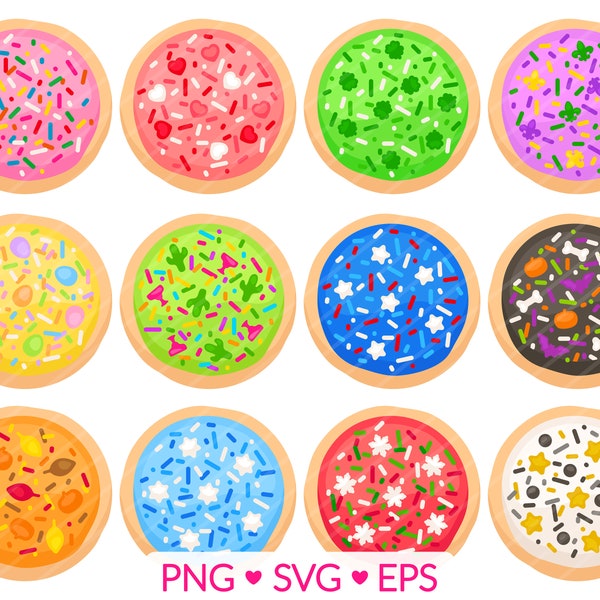 Sugar Cookie Clipart - Etsy