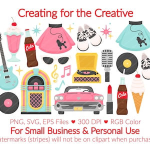 Sock Hop Clipart - SVG, PNG, EPS Images - 50s Fifties Retro Graphic ...