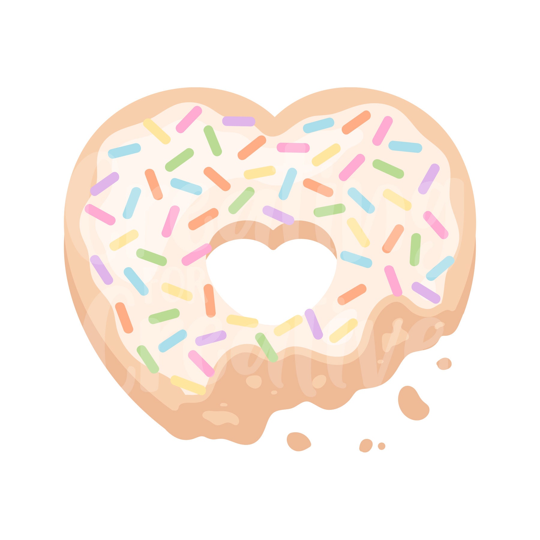 Conversation Heart Donut Clipart Valentine's Day Cake | Etsy