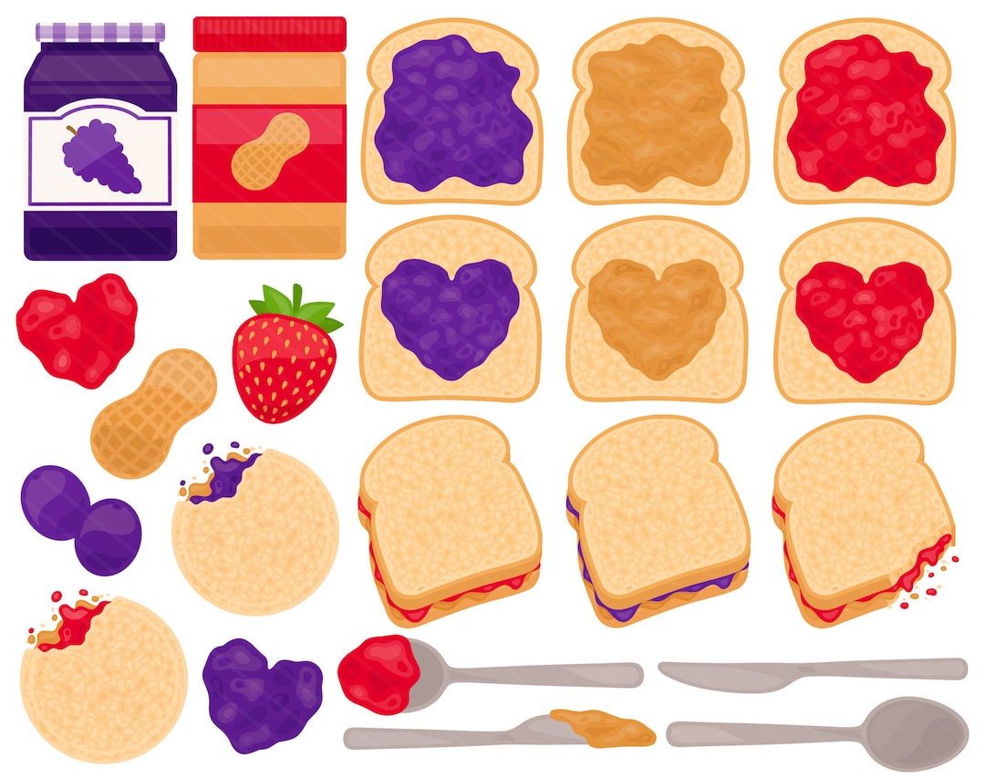 Peanut Butter & Jelly PNG Clipart - PBJ Lunch Sandwich Cafeteria School Clip Art, Grape ...