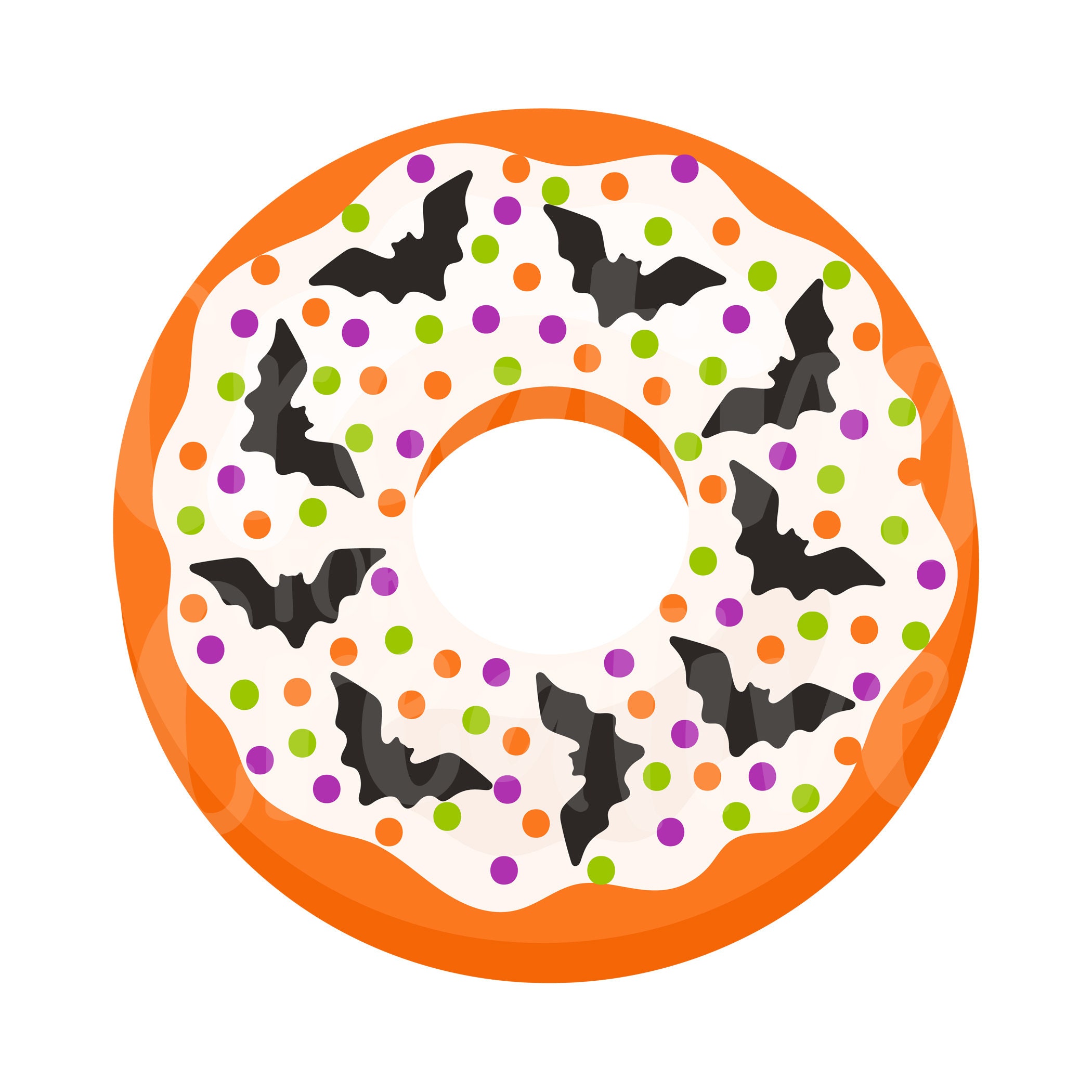 Halloween Donut Clipart Spider Bat Cruller Breakfast Pastry | Etsy