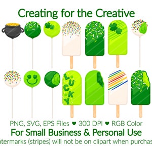 St. Patrick's Day Cake Pop Clipart - SVG, PNG, EPS Images - St. Paddy ...
