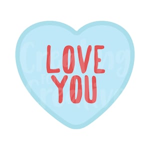 Conversation Heart Clipart - Rainbow Valentine Candy Heart, Valentine's ...