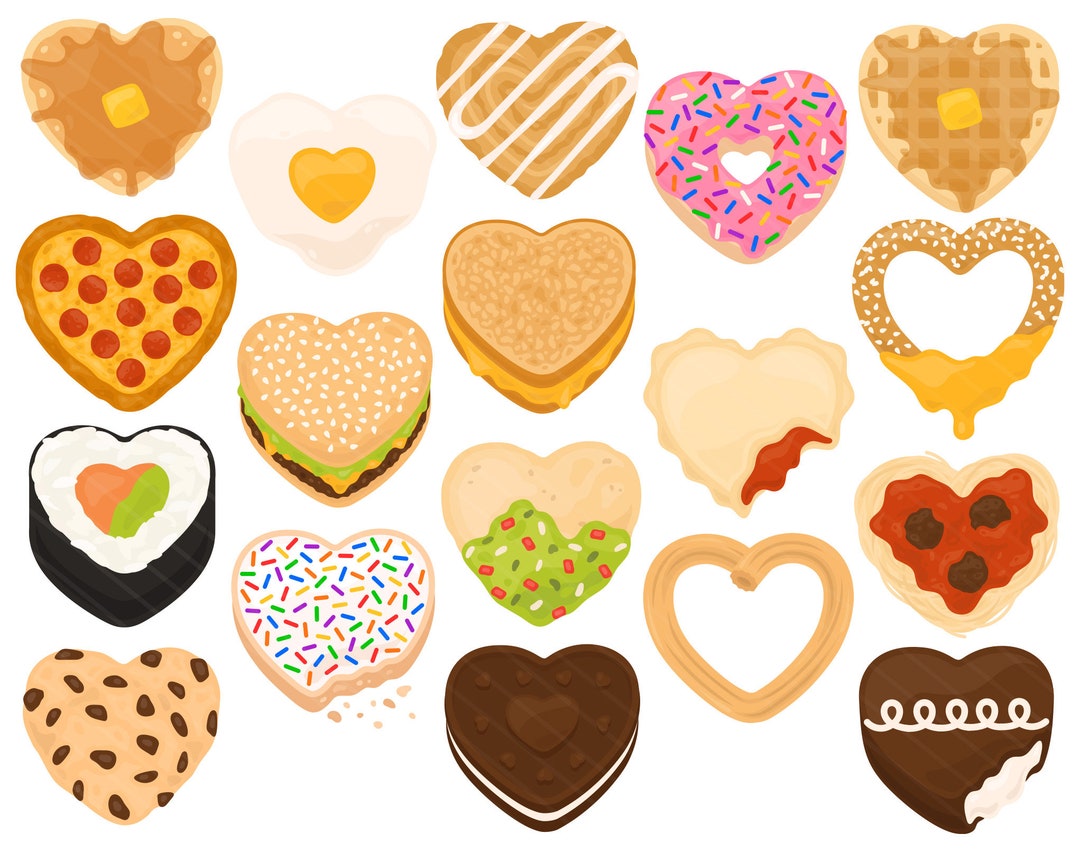 Heart Shaped Food PNG Clipart Pizza Sushi Burger Spaghetti Cookie ...
