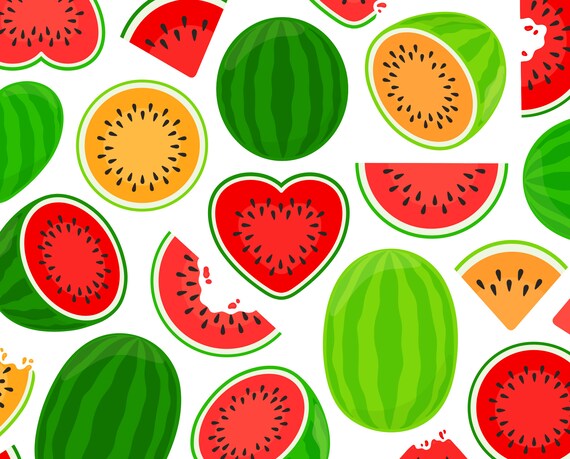 Watermelon Clipart Summer Melon Fruit Fourth of July Clip - Etsy
