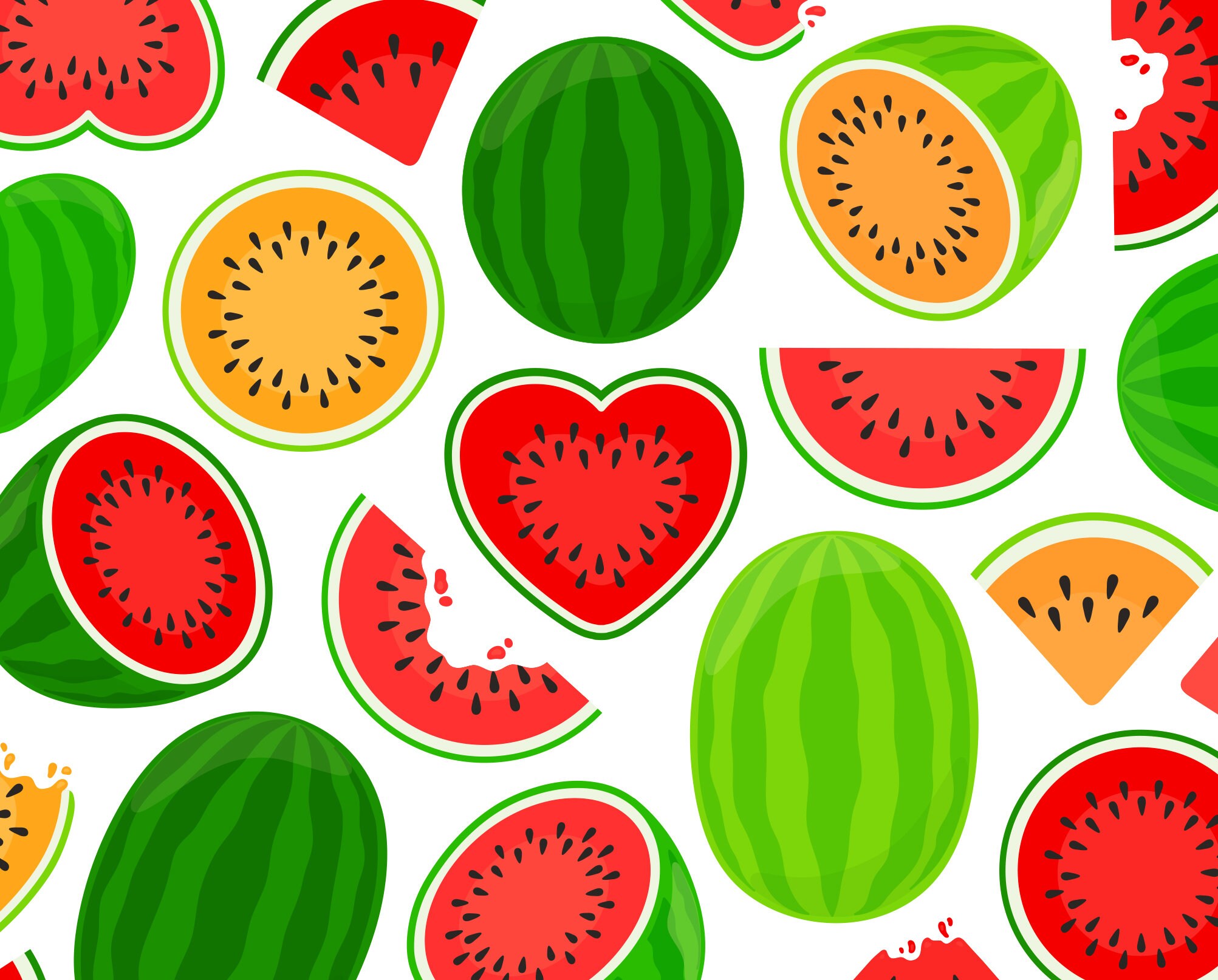 Watermelon Clipart Summer Melon Fruit Fourth of July Clip | Etsy