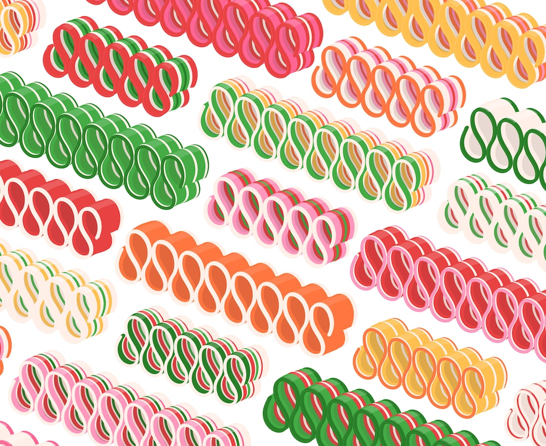 Ribbon Candy Clipart, Christmas Clipart, Dessert Clipart, Retro Clip ...