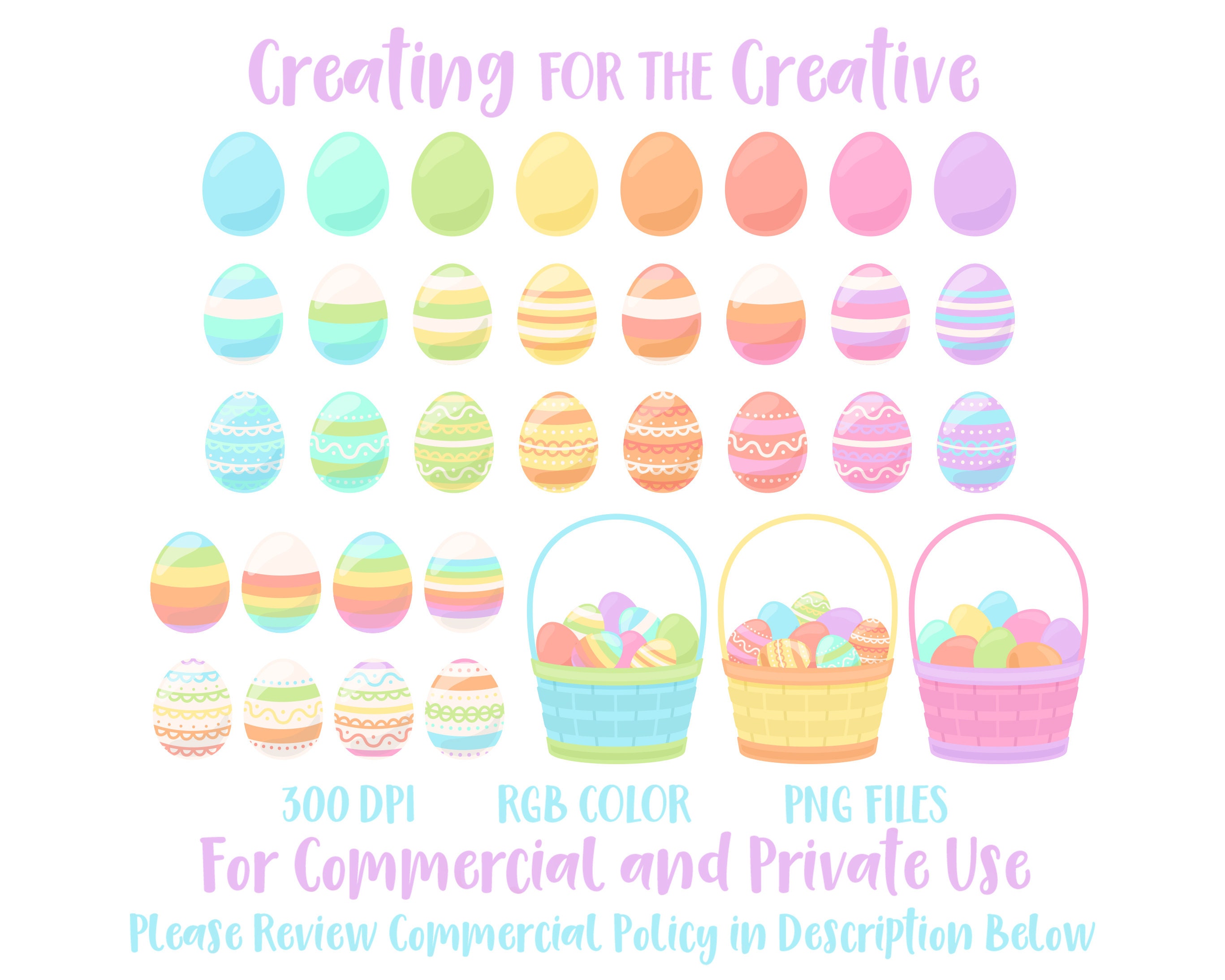 Pastel Easter Egg PNG Clipart - Girly Easter Basket Digital Images ...