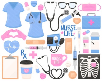 Red & Pink Nurse PNG Clipart Hospital Doctor Scrubs Stethoscope Clip ...