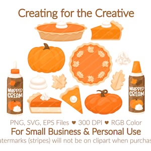 Pumpkin Pie Clipart - SVG, PNG, EPS Images - Pumpkin Spice Autumn Fall ...