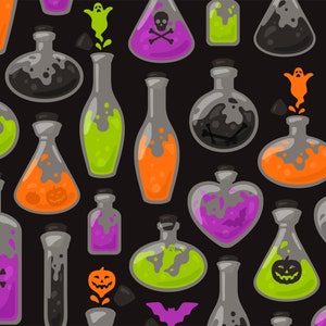 Halloween Potion Clipart - Pumpkin Ghost Skull Vial Fall Clip Art - for ...