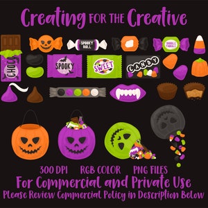 Halloween Candy Trick or Treat Clipart - Candy Bar Chocolate Pumpkin ...