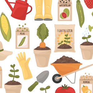 Vegetable Garden Clipart, Spring Summer Garden Clip Art, Plant Clipart ...