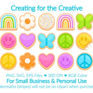 Rainbow Cookie Clipart - SVG, PNG, EPS Images - Cookie Decorating ...