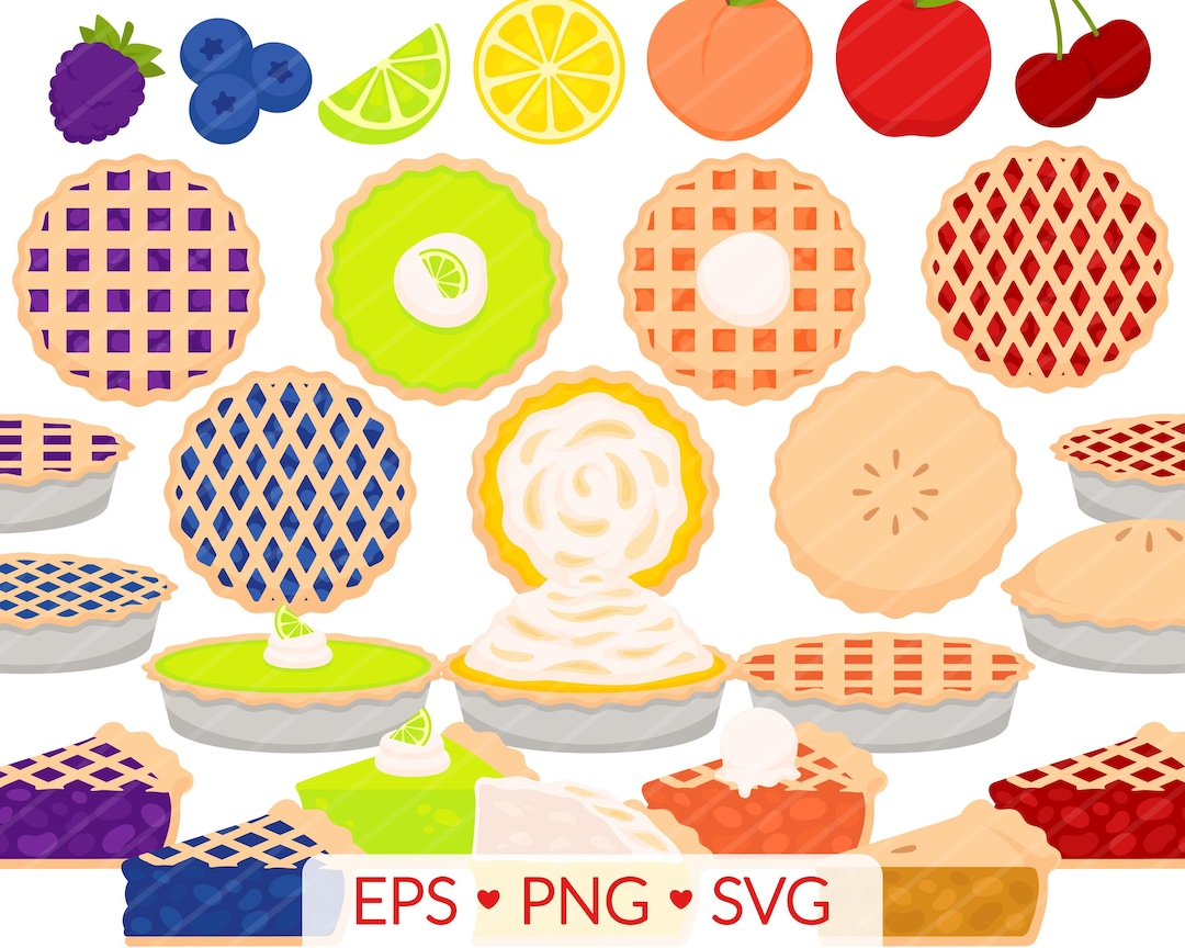 Pie Clipart - SVG, PNG, EPS Images - Pi Day Bakery Baking Pies, Pie ...