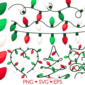 Christmas Light Clipart- SVG, PNG, EPS Images - Merry Christmas Tree ...