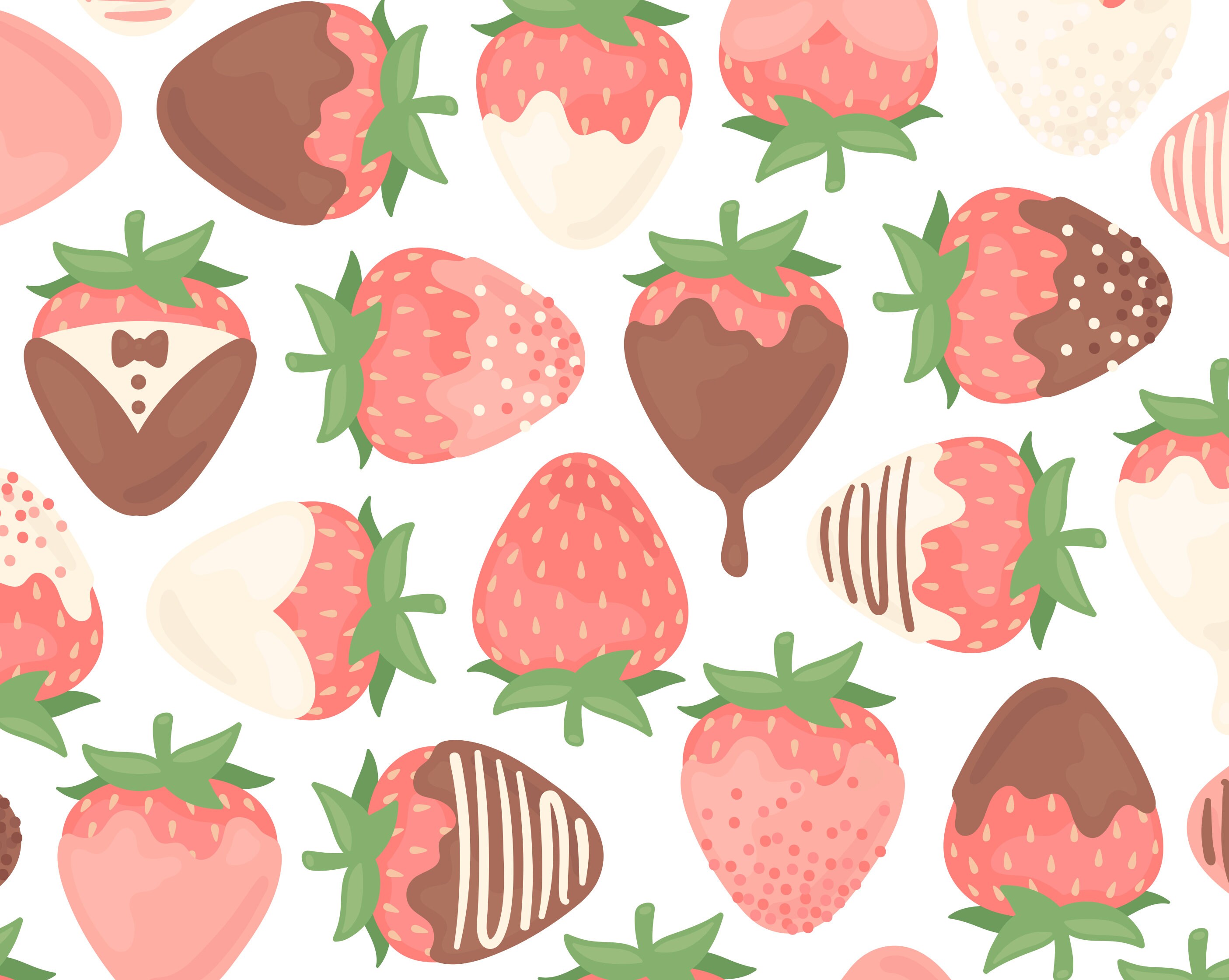 Cartoon Chocolate Covered Strawberries