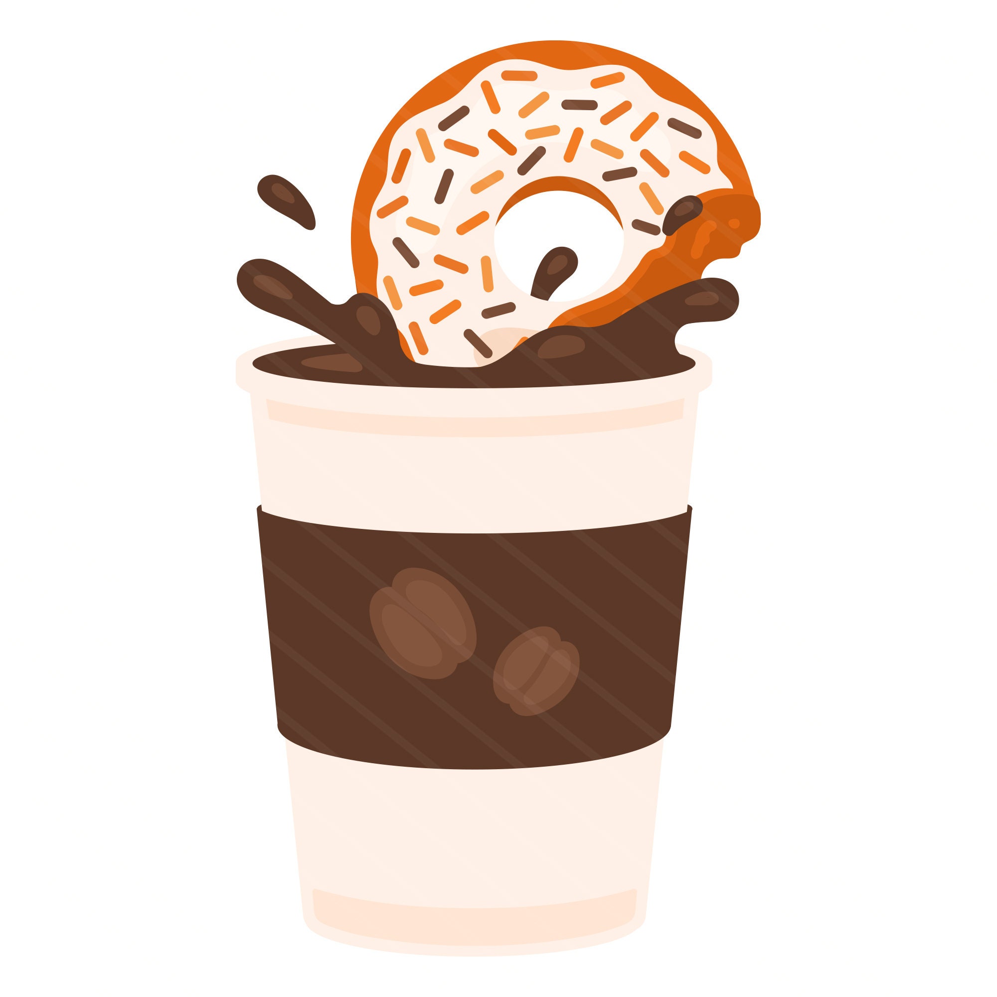 Pumpkin Spice Coffee Donut PNG Clipart Autumn Fall Doughnut - Etsy