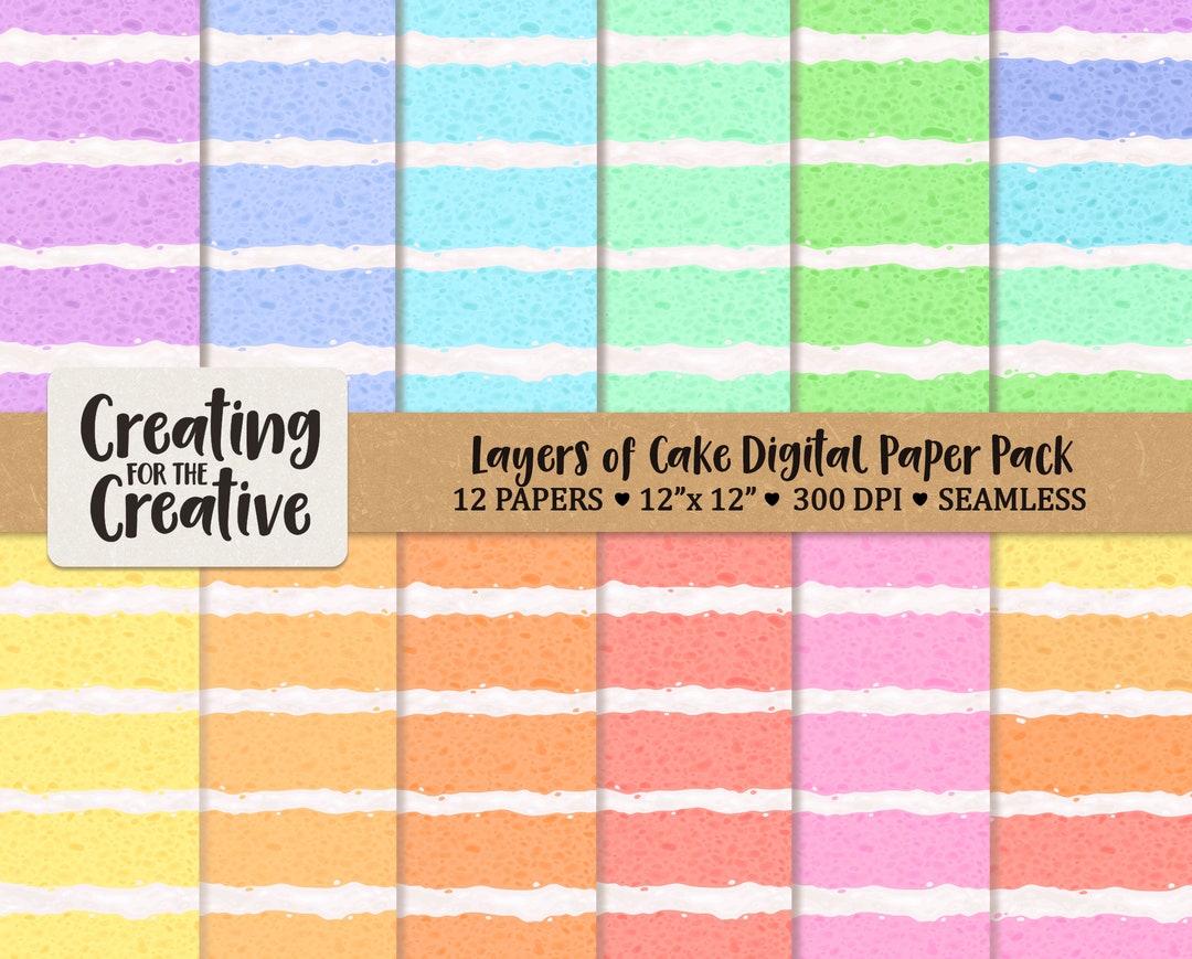 Pastel Cake Layers Seamless Patterns – Baking JPEG Digital Papers ...