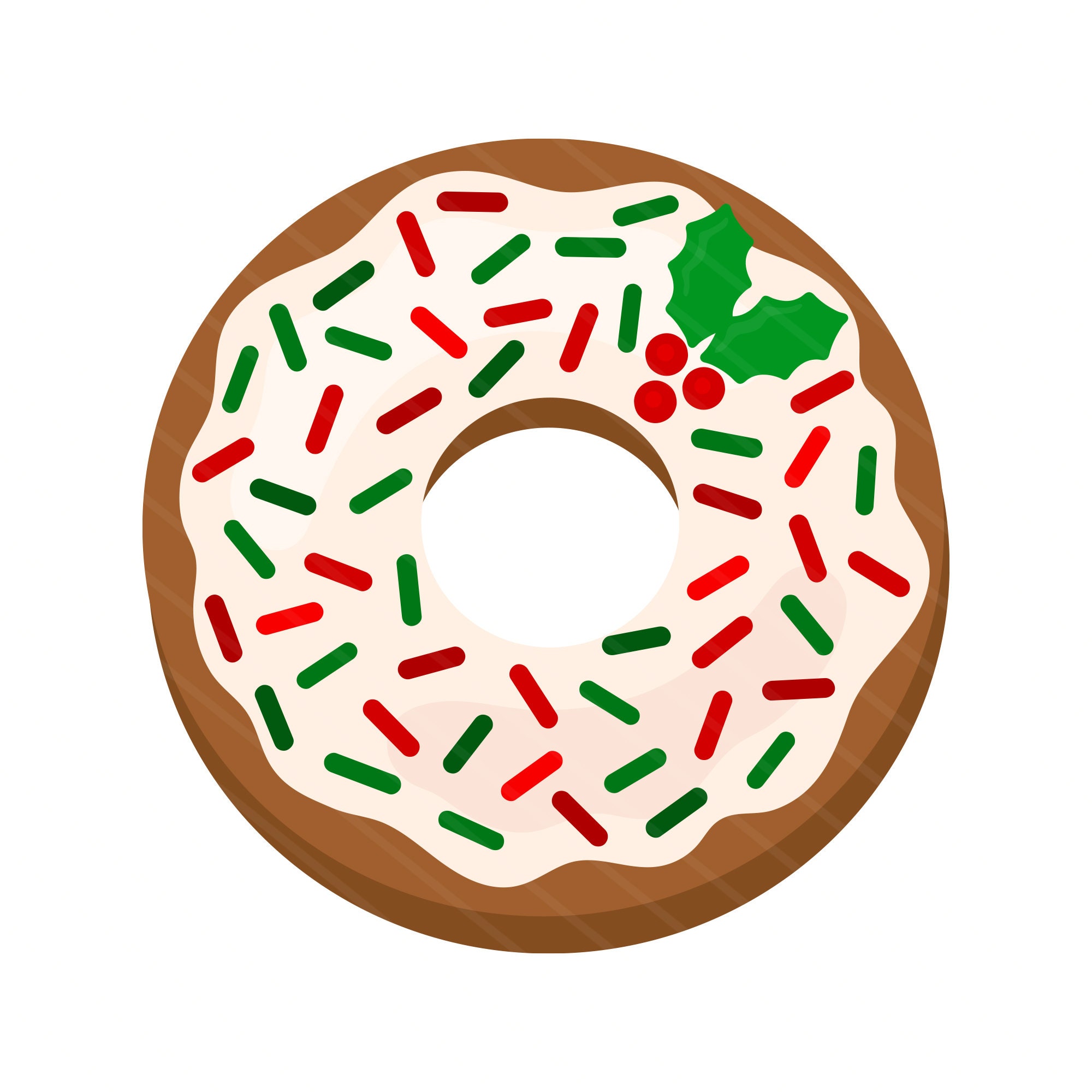 Bright Christmas Coffee Donut PNG Clipart Snowflake Doughnut - Etsy