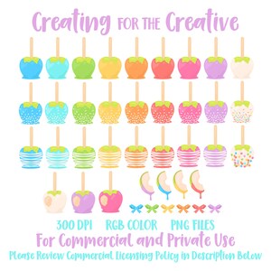 Candy Apple Clipart, Rainbow Caramel Apples (PNG, Digital Download) - Etsy
