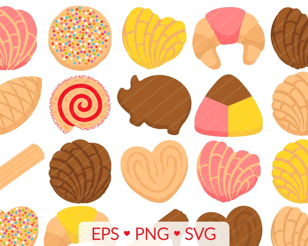 Pan Dulce Clipart - SVG, PNG, EPS Images - Mexican Bakery Baked Goods ...