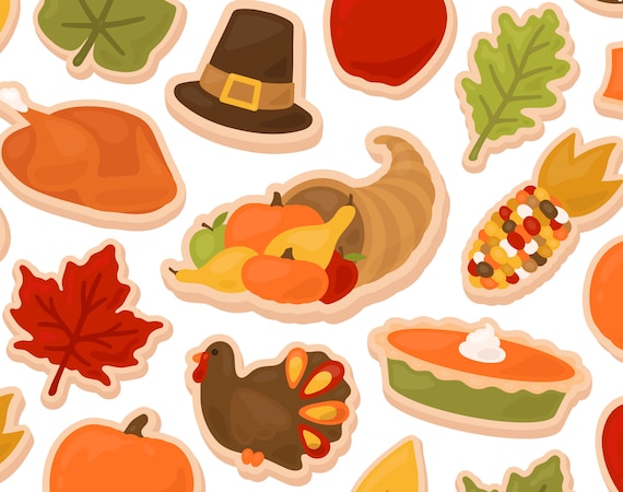 Thanksgiving Cookie PNG Clipart Pilgrim Turkey Pumpkin Pie | Etsy