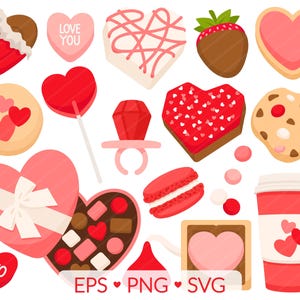 Valentine Treat Clipart – Sweets, Coffee, and Chocolates (PNG, SVG, EPS ...