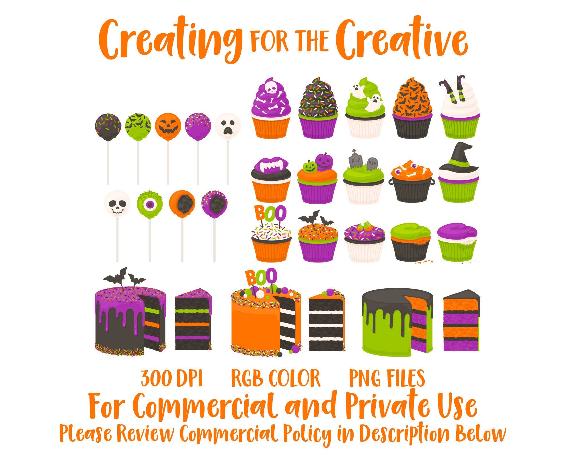 Halloween Cake Clipart Spooky Haunted Cupcake Clip Art Ghost - Etsy