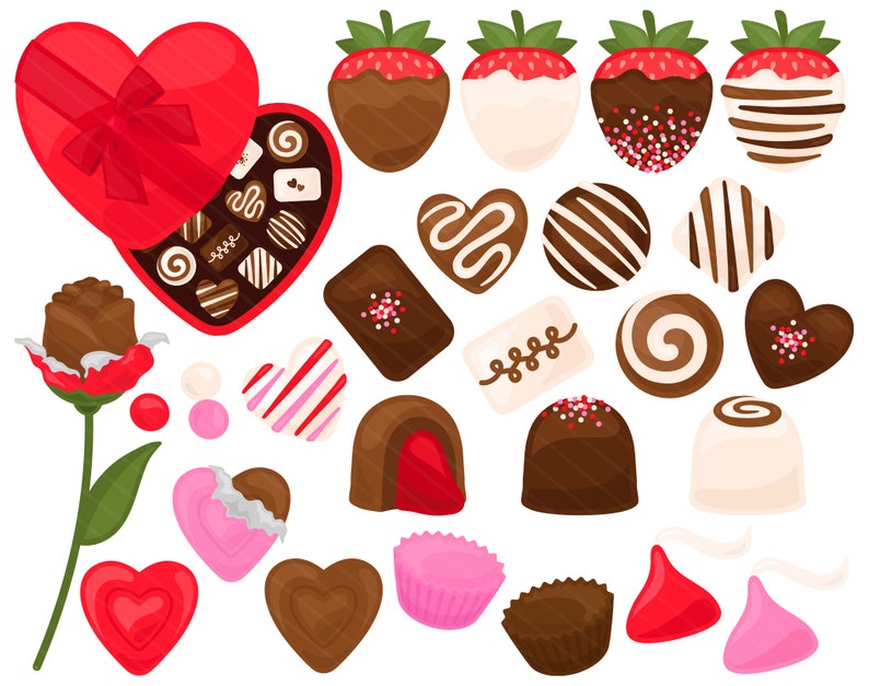 Valentine Candy PNG Clipart Valentine's Day Chocolate - Etsy