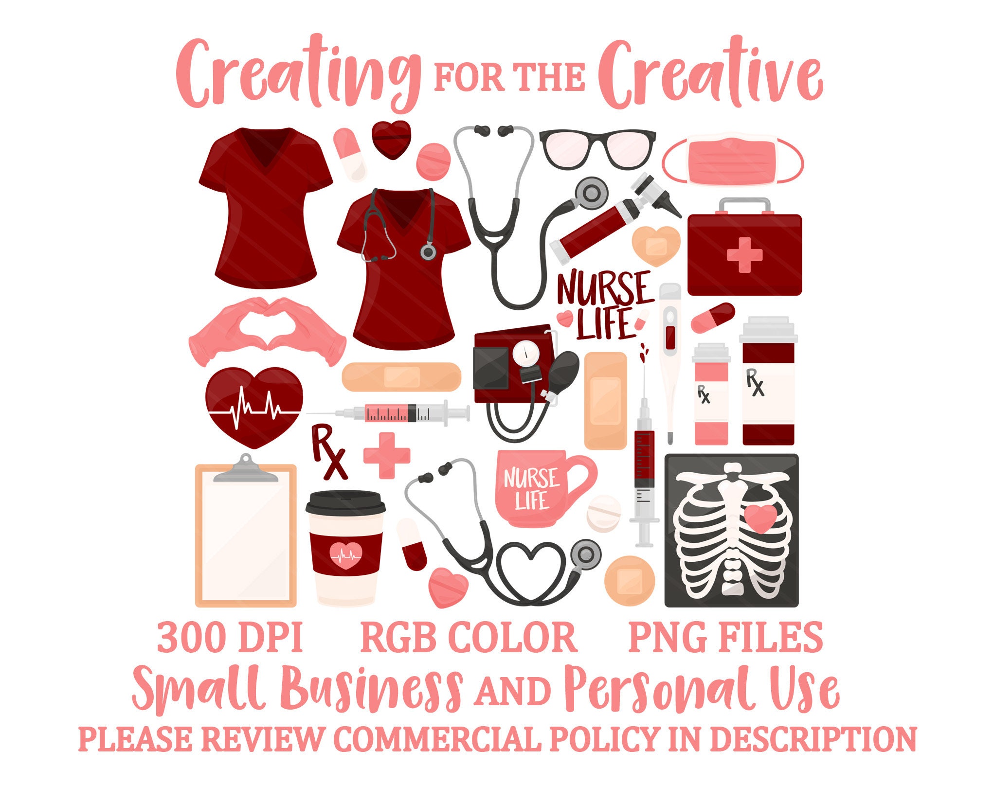 Red & Pink Nurse PNG Clipart Hospital Doctor Scrubs - Etsy