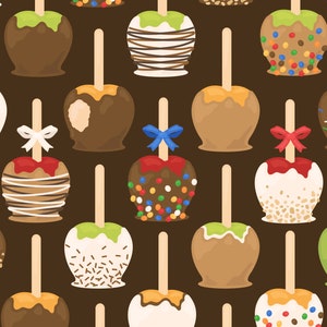 Autumn Caramel Apple Clipart - Candy Apple Dessert Fruit Treat Fall ...