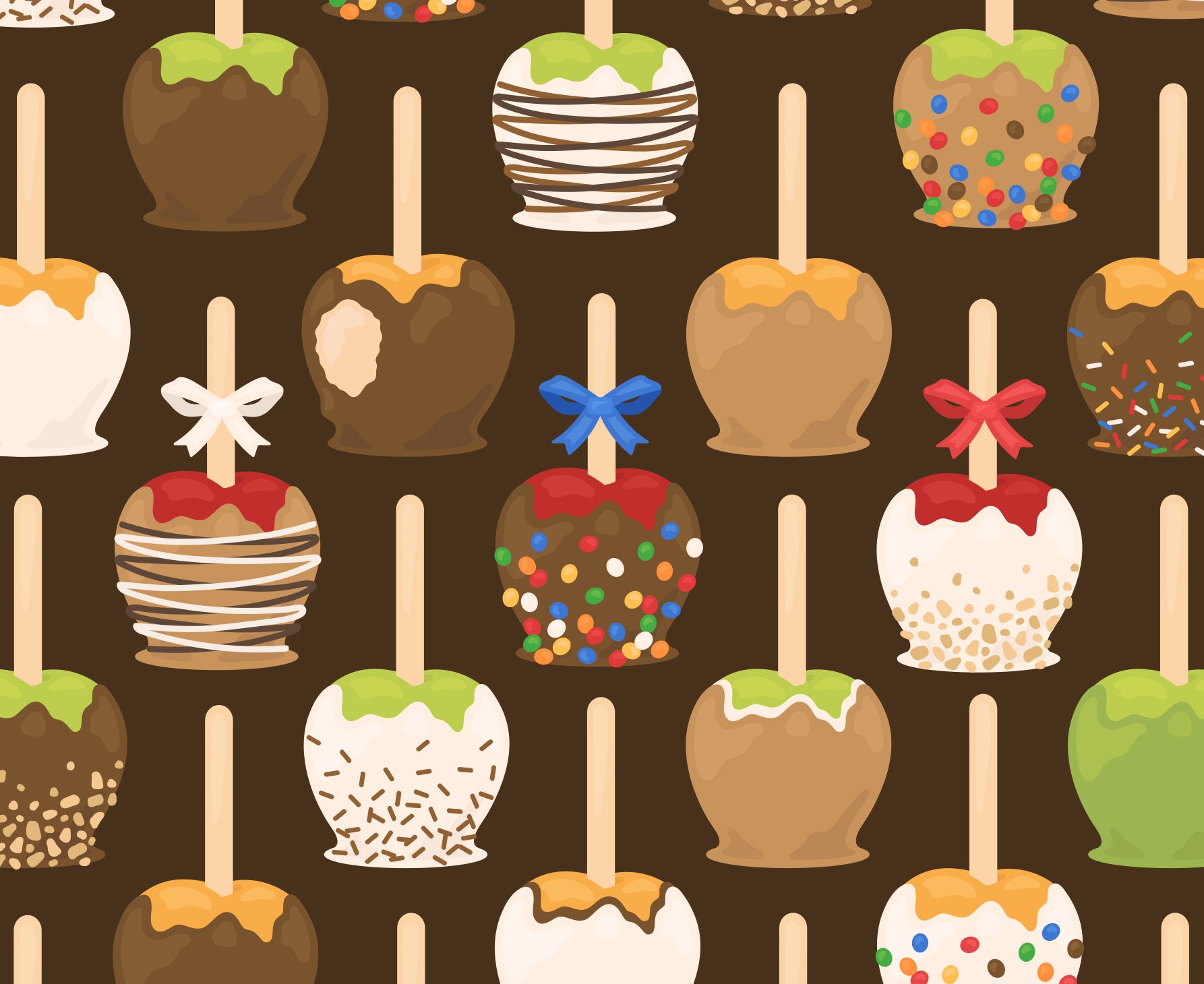 Autumn Caramel Apple Clipart Candy Apple Dessert Fruit Treat - Etsy