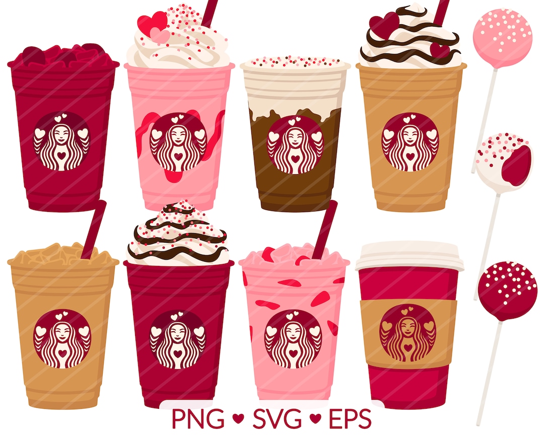 Valentine Café Coffee Clipart - SVG, PNG, EPS Images - Valentine's Day ...