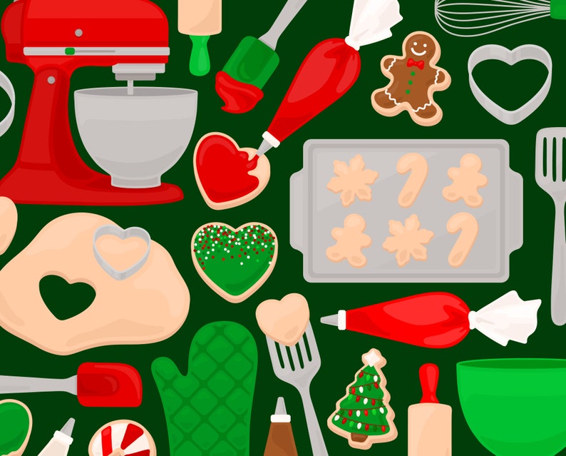 Christmas Cookie Baking PNG Clipart – Holiday Bakery Digital Images ...