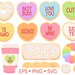 Conversation Heart Donut & Coffee Clipart - SVG, PNG, EPS Images ...
