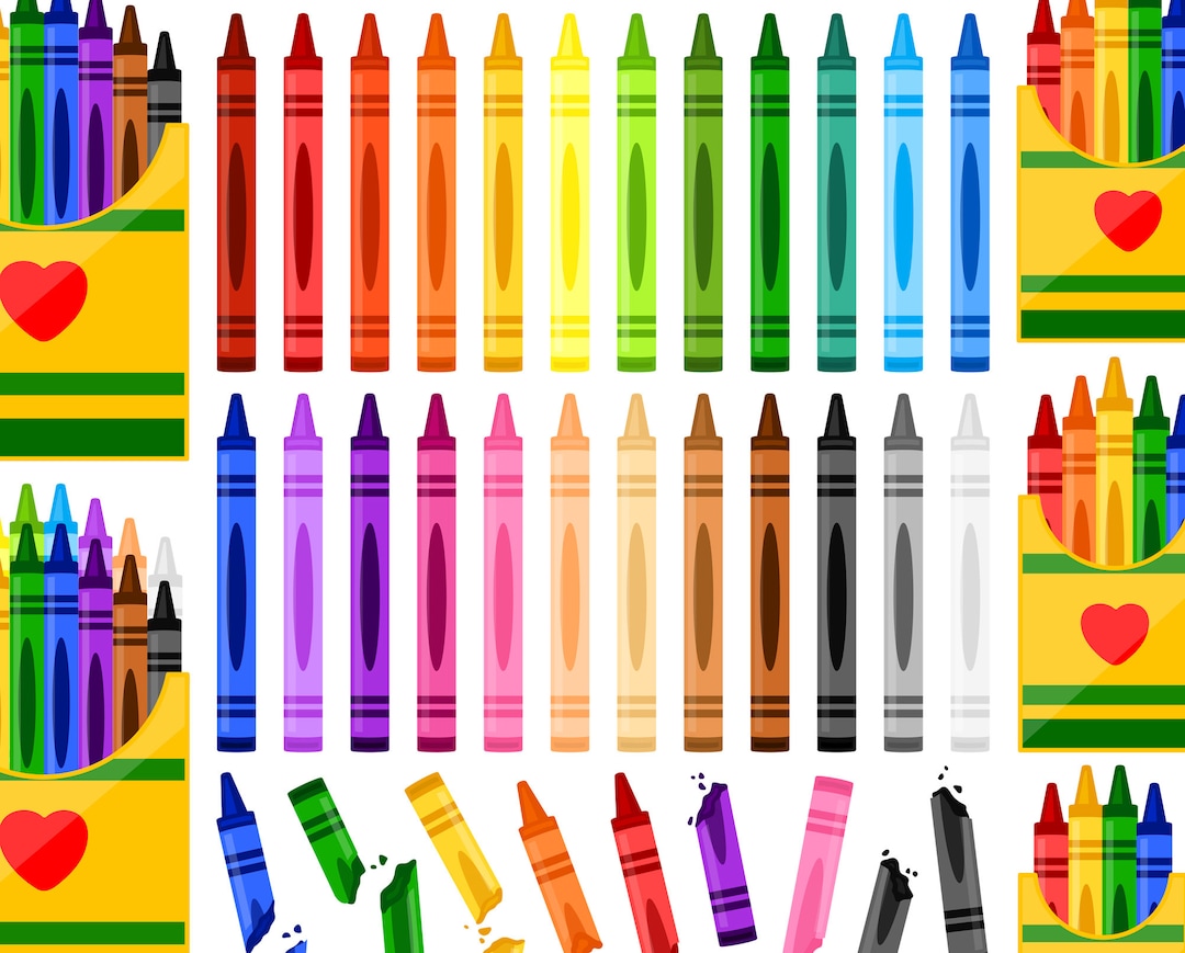 Crayon Clipart - Art Supplies Kiddie Children's Back to School Teacher ...