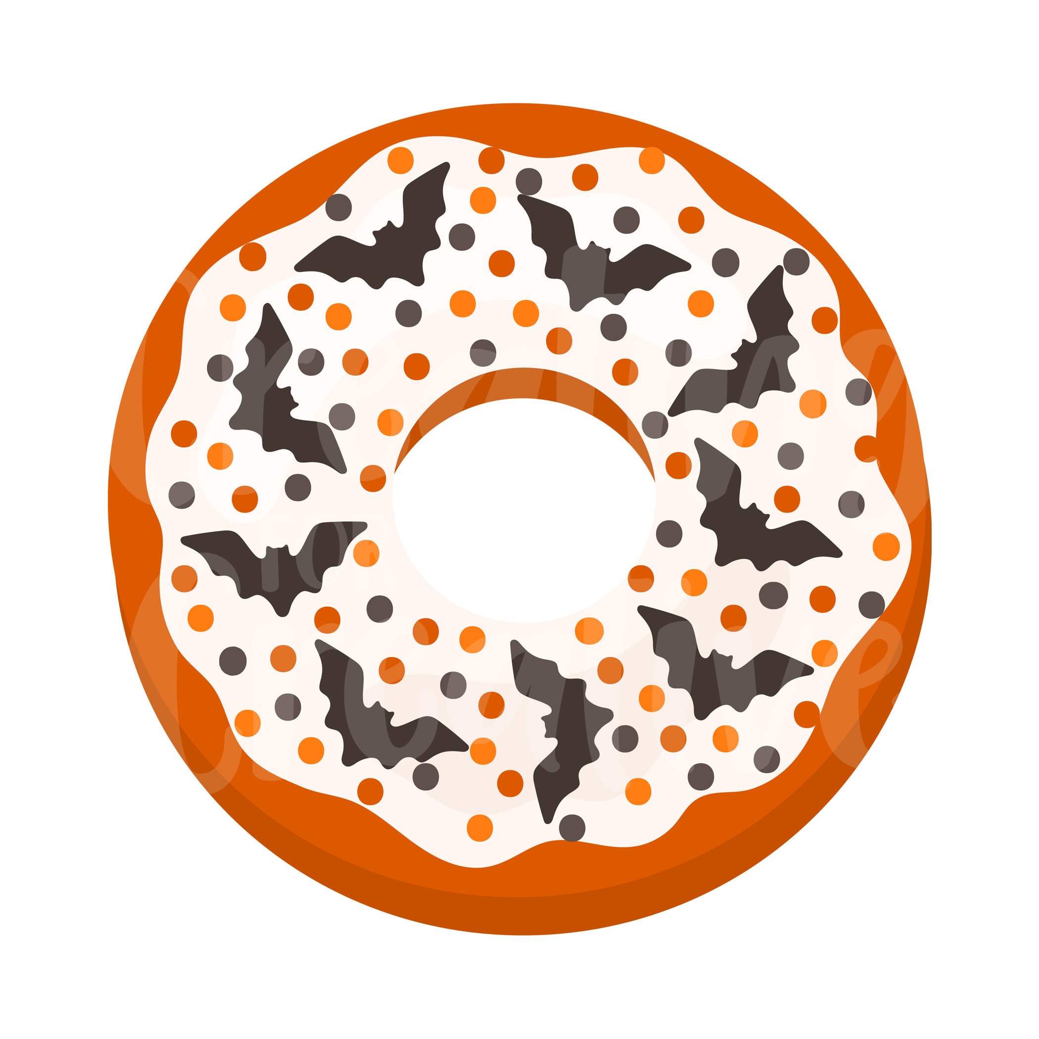 Spooky Halloween Donut Clipart Spider Bat Cruller Breakfast | Etsy