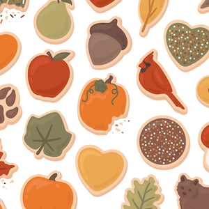 Autumn Cookie Clipart: Fall Baking PNG, Commercial Use - Etsy