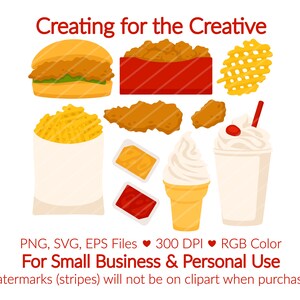 Fast Food Chicken Clipart - SVG, PNG, EPS Images - Chicken Nuggets ...