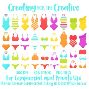 Summer Swimsuit Clipart Bikini Tankini Swimming Pool Beach Clip Art ...