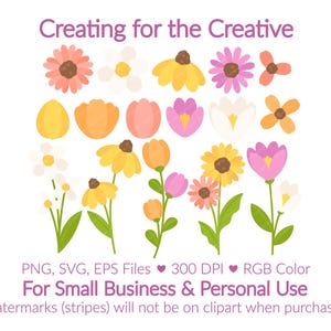 Spring Flower Clipart - Spring Floral SVG Illustration for Wedding ...