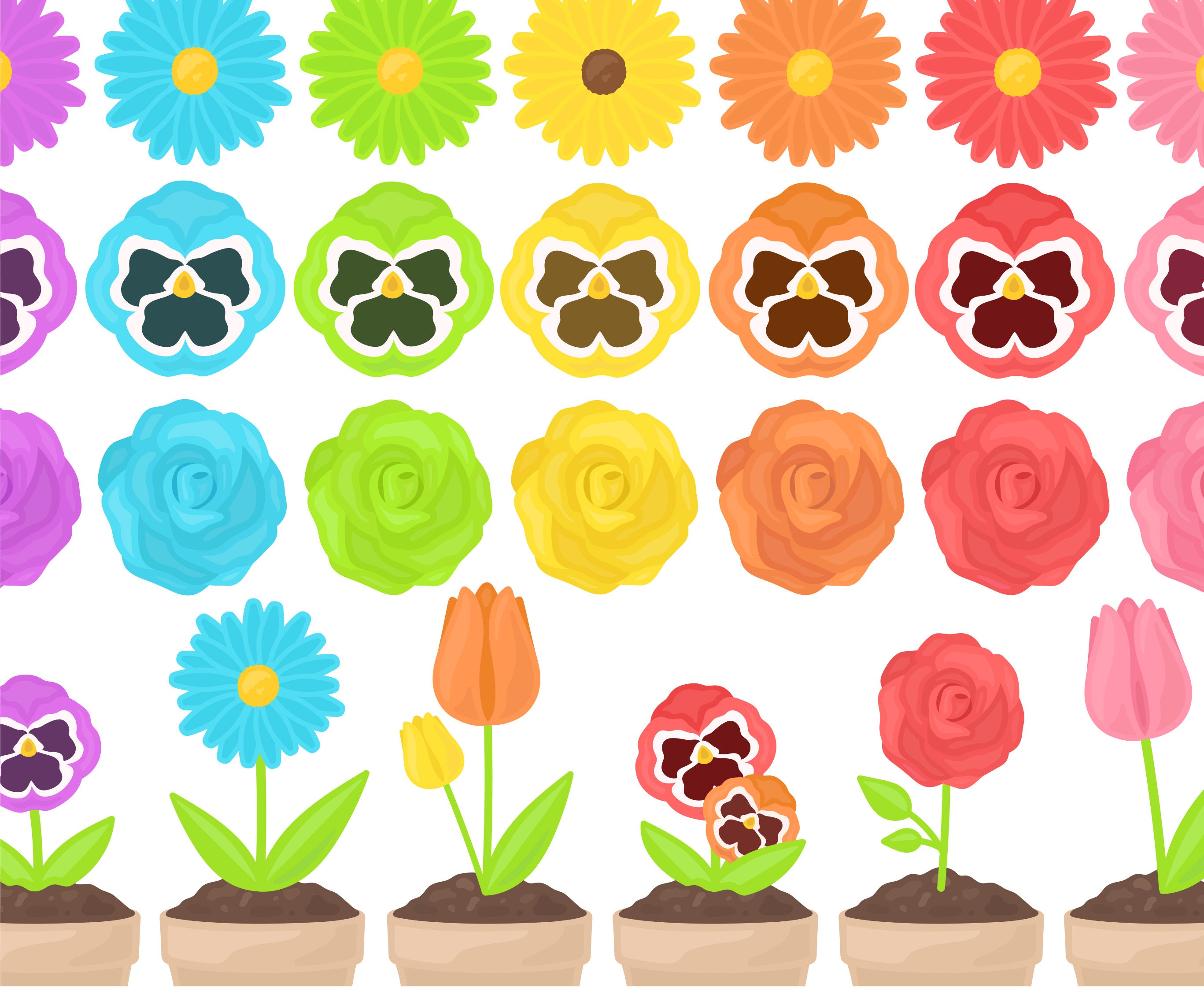 Tulip Garden Clip Art