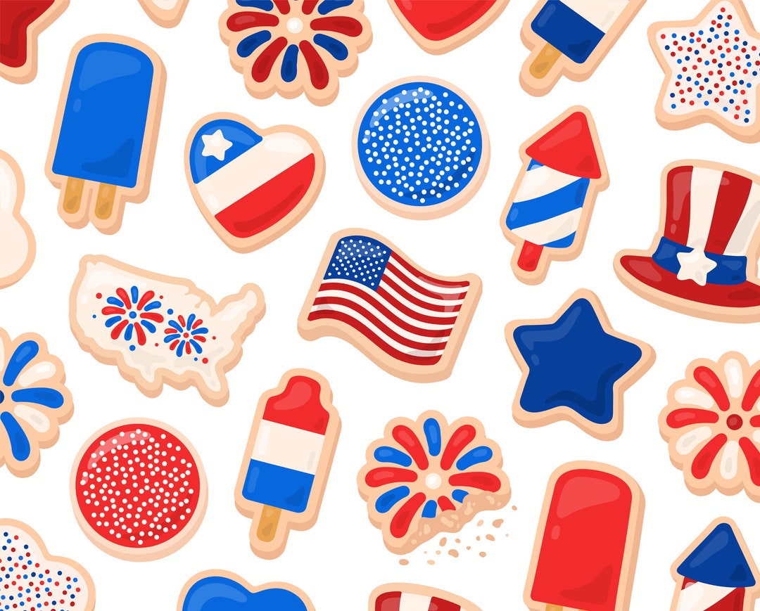 Fourth of July Cookie Clipart - Dessert Baking Pastry Clip Art Summer ...