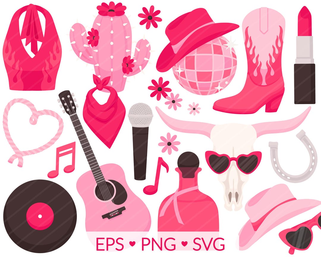 Disco Cowgirl Clipart - SVG, PNG, EPS Images - Bachelorette Party Girls ...